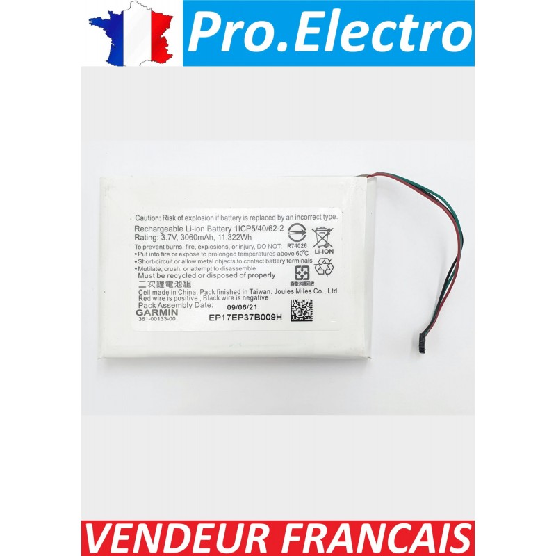 original:Batterie GPS GARMIN Zumo XT Moto EP17EP37B009H 1ICP5/40/62-2